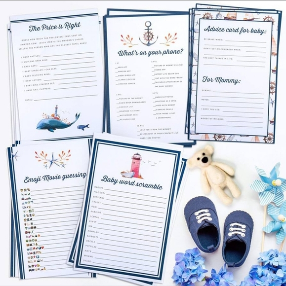 Party Supplies | Boat Nautical Baby Shower Games Kit Packs Of 2 Baby ...